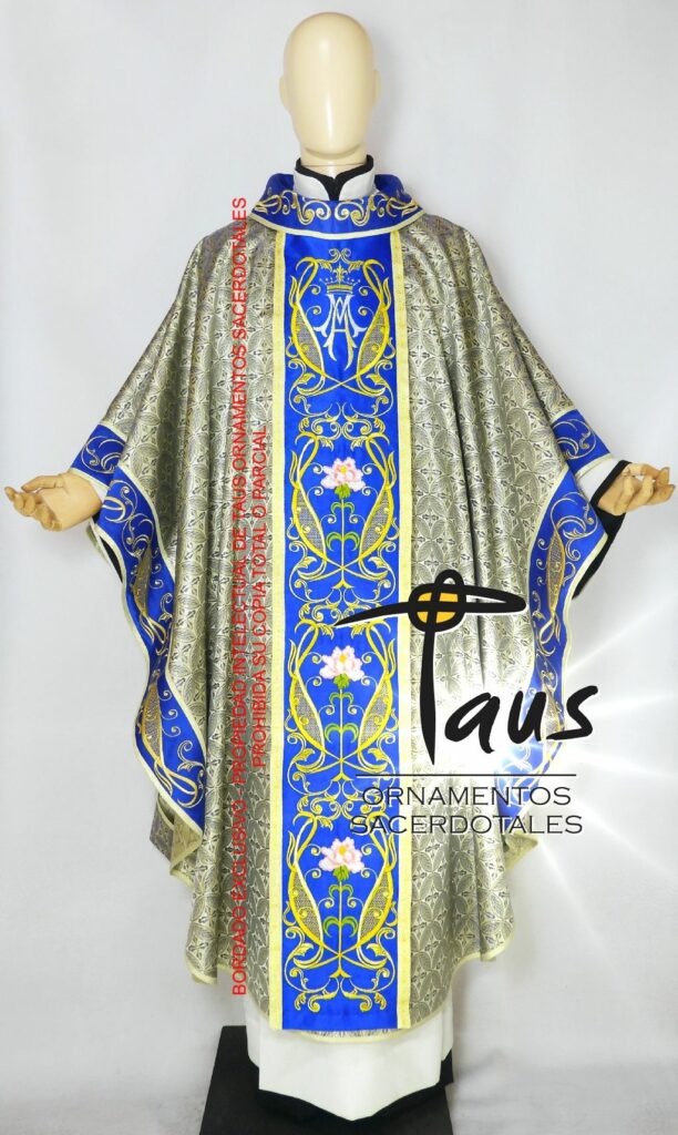 Casulla full bordado -Taus Ornamentos Sacerdotales